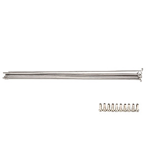 Bike Spokes, 10 Sets 14G Stainless Steel Spokes 270mm/10.6in with Nipples for Road Mountain Bike(270mm)