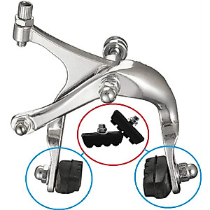 Fat-Cattie 4 Pairs (8 Pieces) Premium Bike Brake Pads,Caliper Brake Pads for Road Bicycle,Bike Brake Blocks of 40mm(Black)