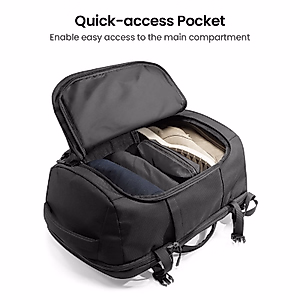 tomtoc Travel Backpack 40L, TSA Friendly Flight Approved Carry-on Luggage Hand Backpack, Water-resistant Lightweight Business Rucksack, Durable Large Weekender Bag Daypack Fits 17.3 Inch Laptop