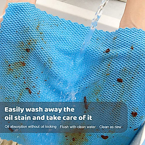 HAOBAOBEI Kitchen Towels, 10 Pack 12x12 Inch Absorbent Soft Dish Towels for Kitchen, Microfiber Kitchen Wash Cloth, Dish Rags for Washing Dishes, Dish Towel and Dish Dish Rag Sets, Blue Pink Beige