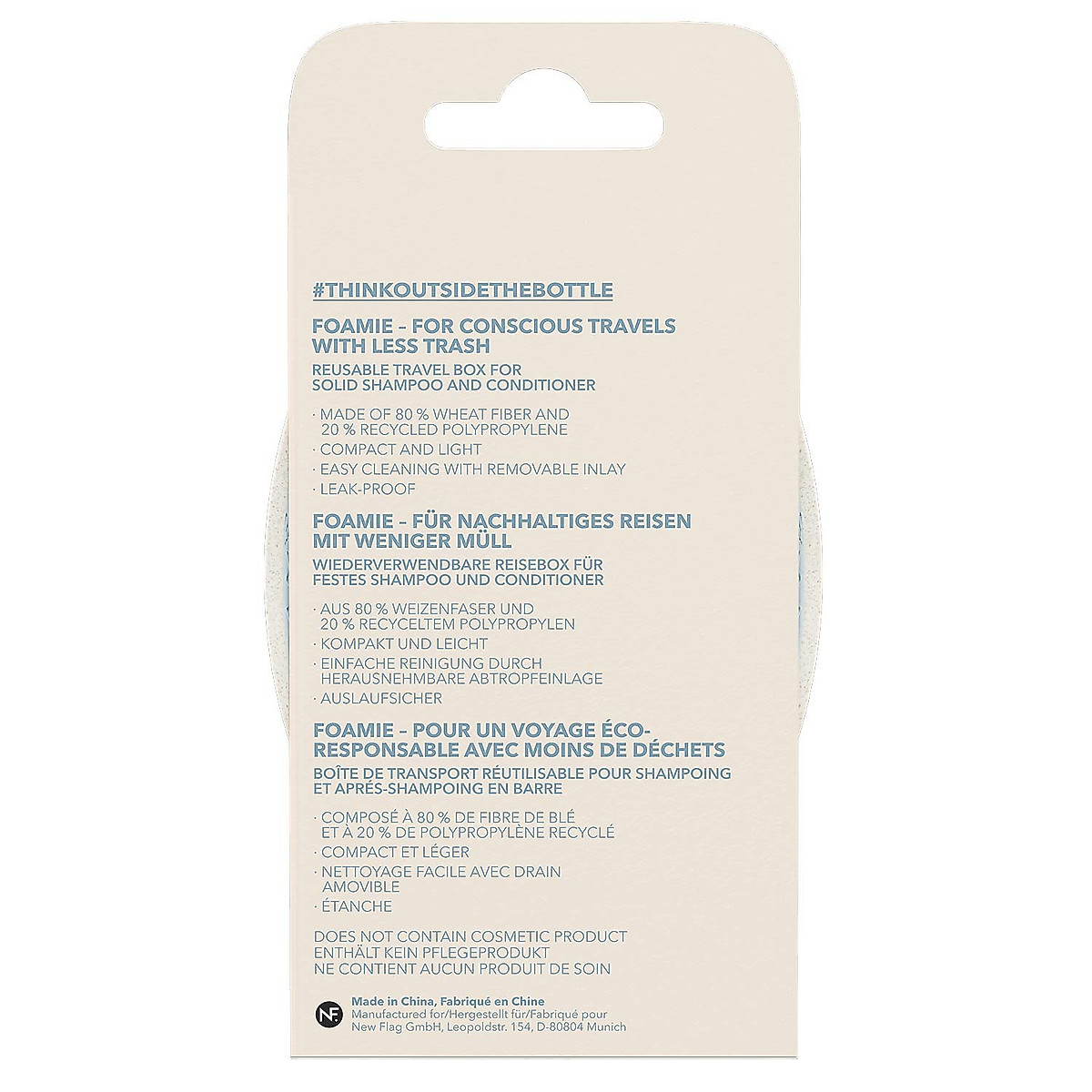 FOAMIE Travel Buddy - Shampoo Bar Travel Case with Removable Shelf - Water Tight, Sustainable Materials - Perfect for Travel, Camping and in the Shower