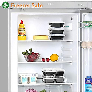 Enther Meal Prep Containers [20 Pack] 2 Compartment with Lids, Food Storage Bento Box | BPA Free | Stackable | Reusable Lunch Boxes, Microwave/Dishwasher/Freezer Safe, Portion Control (32 oz)