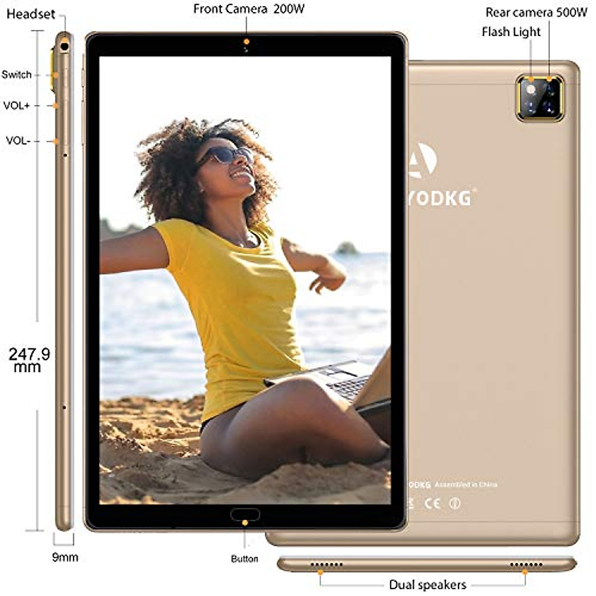 AOYODKG Android 11.0 Tablet 10 inch 5G WiFi 4GB RAM 64GB / 256GB Expandable GMS Certified Tablet PC 6500mAh Camera Netflix/Bluetooth/GPS (PRO Edition)