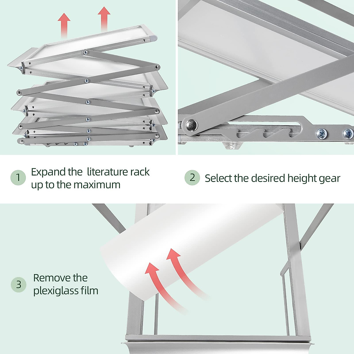 PUJIANG Literature Catalog Rack Foldable Magazine Brochure Display Rack Stand with Portable Oxford Bag for Office Store and Exhibition Trade Show (6 Pockets)