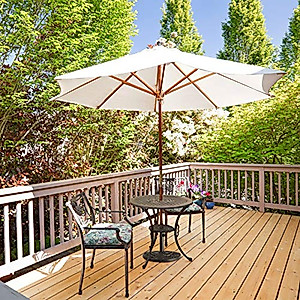 Giantex 20" Outdoor Patio Half Round Umbrella Base Stand Black W/ 9Ft Half Round Umbrella (Stand)