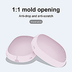 Antetek Silicone Case for Airpods Max Headphone,Soft Silicone Skin Cover Lightweight [Anti Slip] Shock-Proof Shatter-Resistant Protective Frame Full Cover Compatible for Airpods Max (Pink)