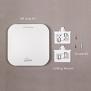 Peplink Wireless WiFi Access Point AP One AX | High-Speed Wi-Fi 6 with Multigigabit Ethernet Port | Dual-Band 4x4 MIMO, Omni Antenna 400ft Coverage | Cloud or Remote Management