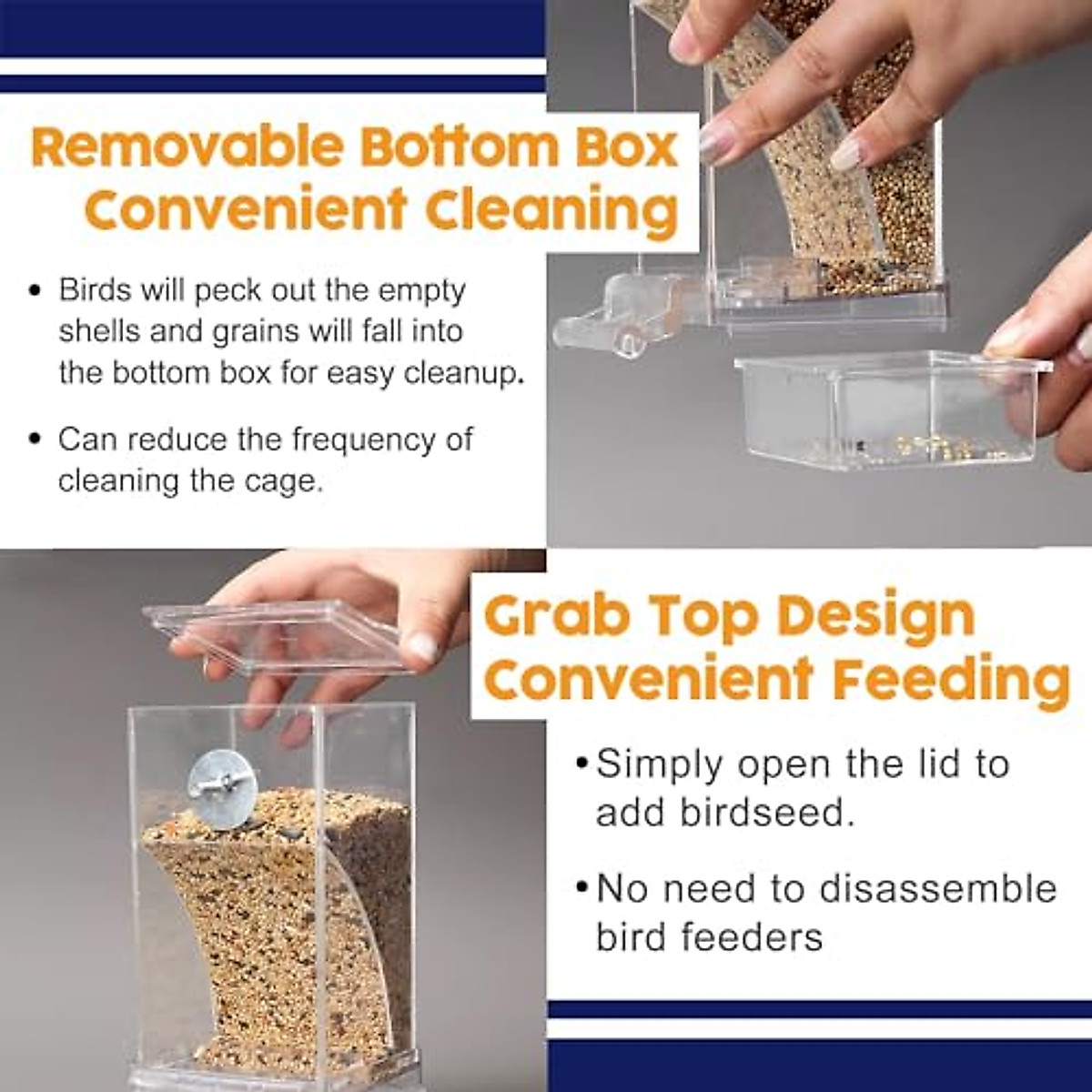 VERTUPET Anti Spill Bird Feeder for Multiple Pets, Polyester Material, No Mess