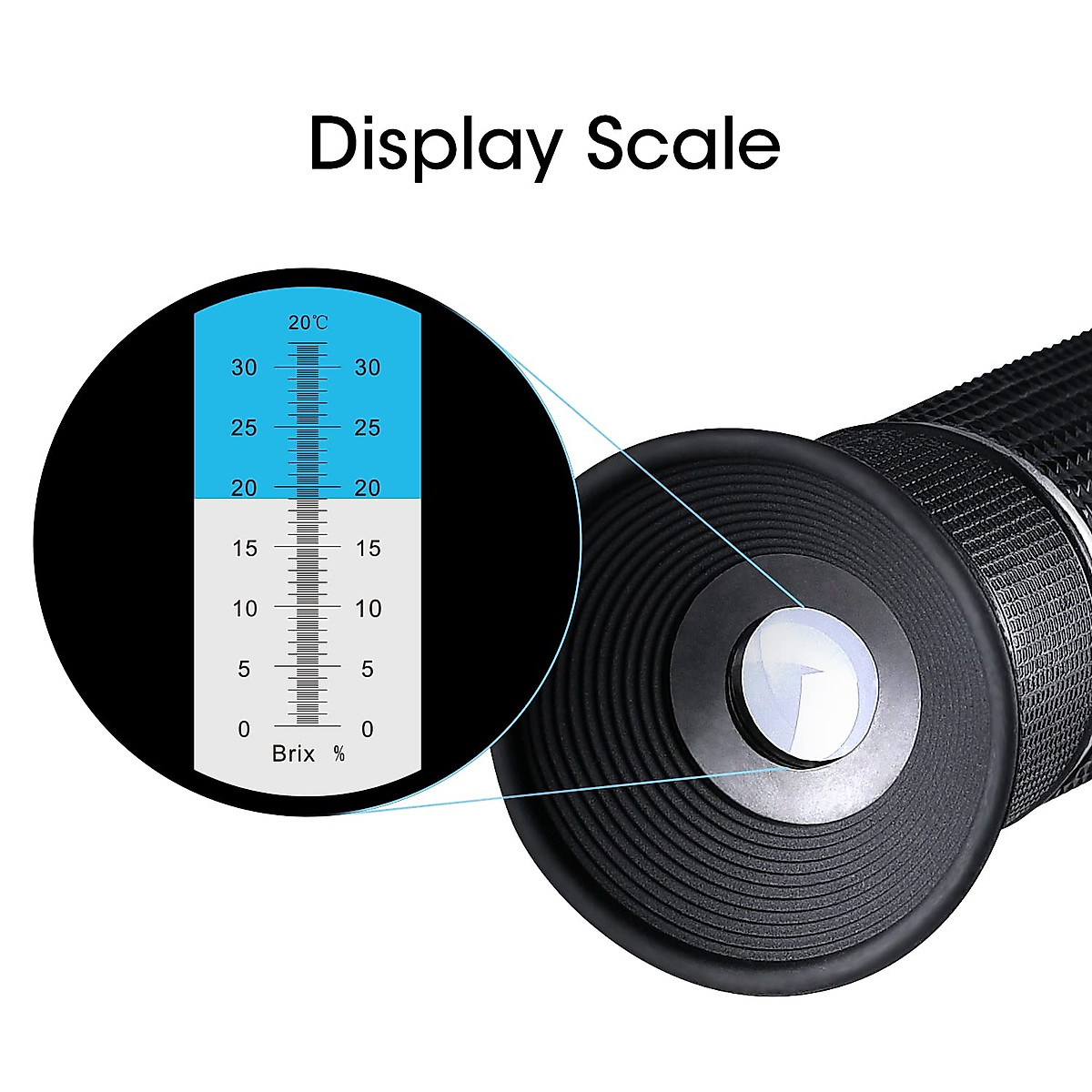 Brix Meter Refractometer 0~32%, LEERCHUANG Handheld Brix Refractometer Sugar Content Test, High Accurate Brix Measurement with ATC for Fruit Beverages & Juice