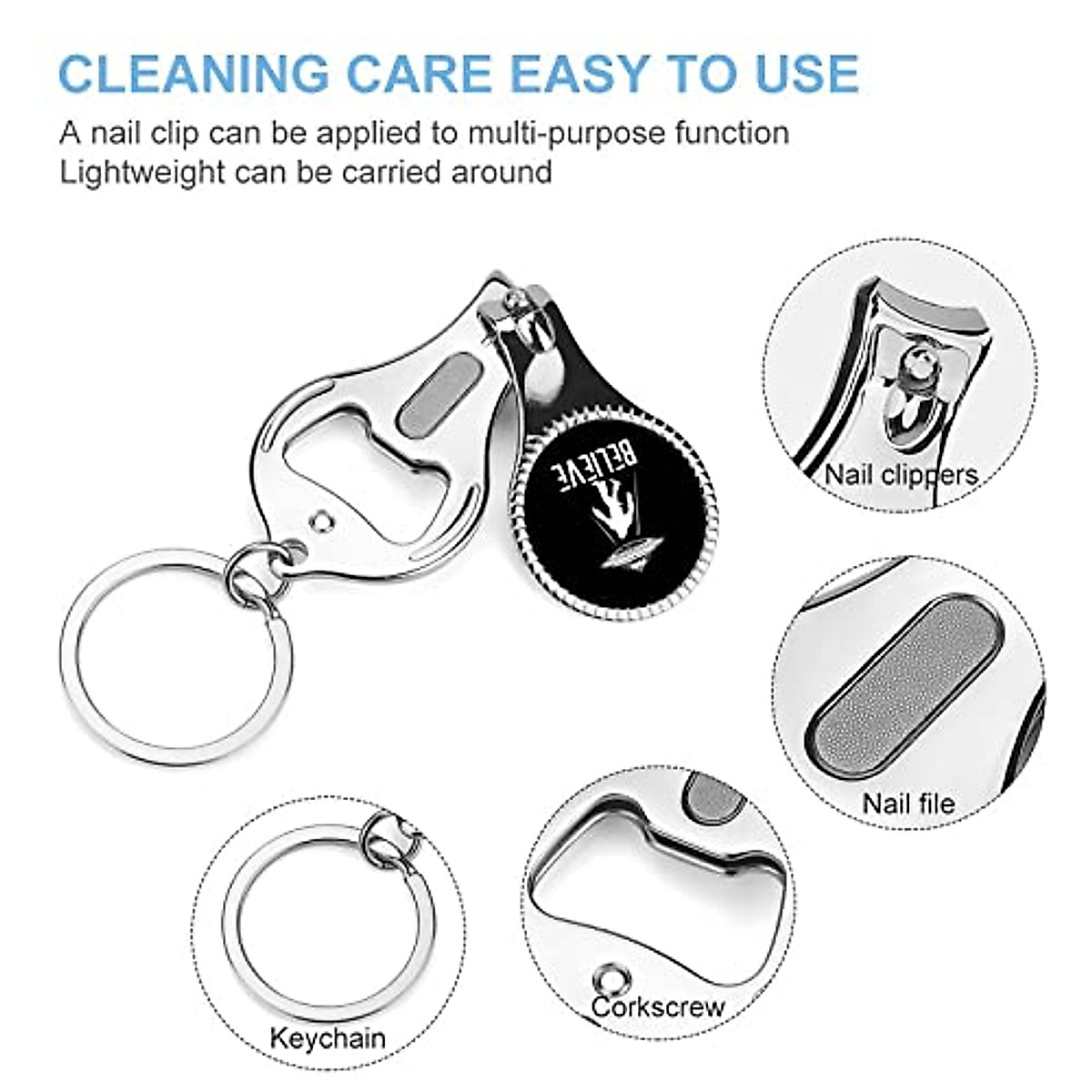 Bigfoot UFO Nail Clippers Fingernail Cutter Multifunction Nail Trimmer with Beer Bottle Opener