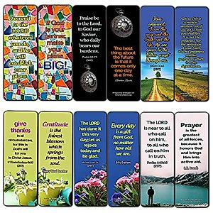 Encouraging Christian Quotes About Life and God (12 Pack) - Collection of Inspiring and Motivational Bible Verses and Motivational Authors