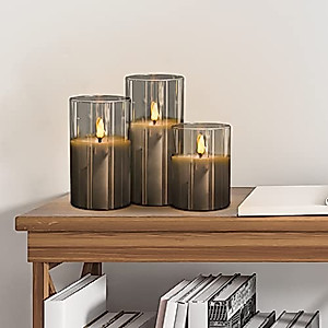 FFG Led Candles with Remote and Timer Set of 6, Flickering Flameless Battery Operated Pillar Candles for Christmas, Indoor and Outdoor Use, Black