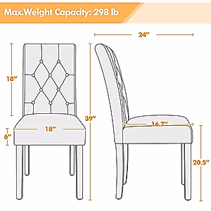 Yaheetech Dining Chairs High Back Dining Room Chairs Parsons Chair Kitchen Chairs Set of 2 Dining Chairs Side Chairs for Home Kitchen Living Room, Retro Brown