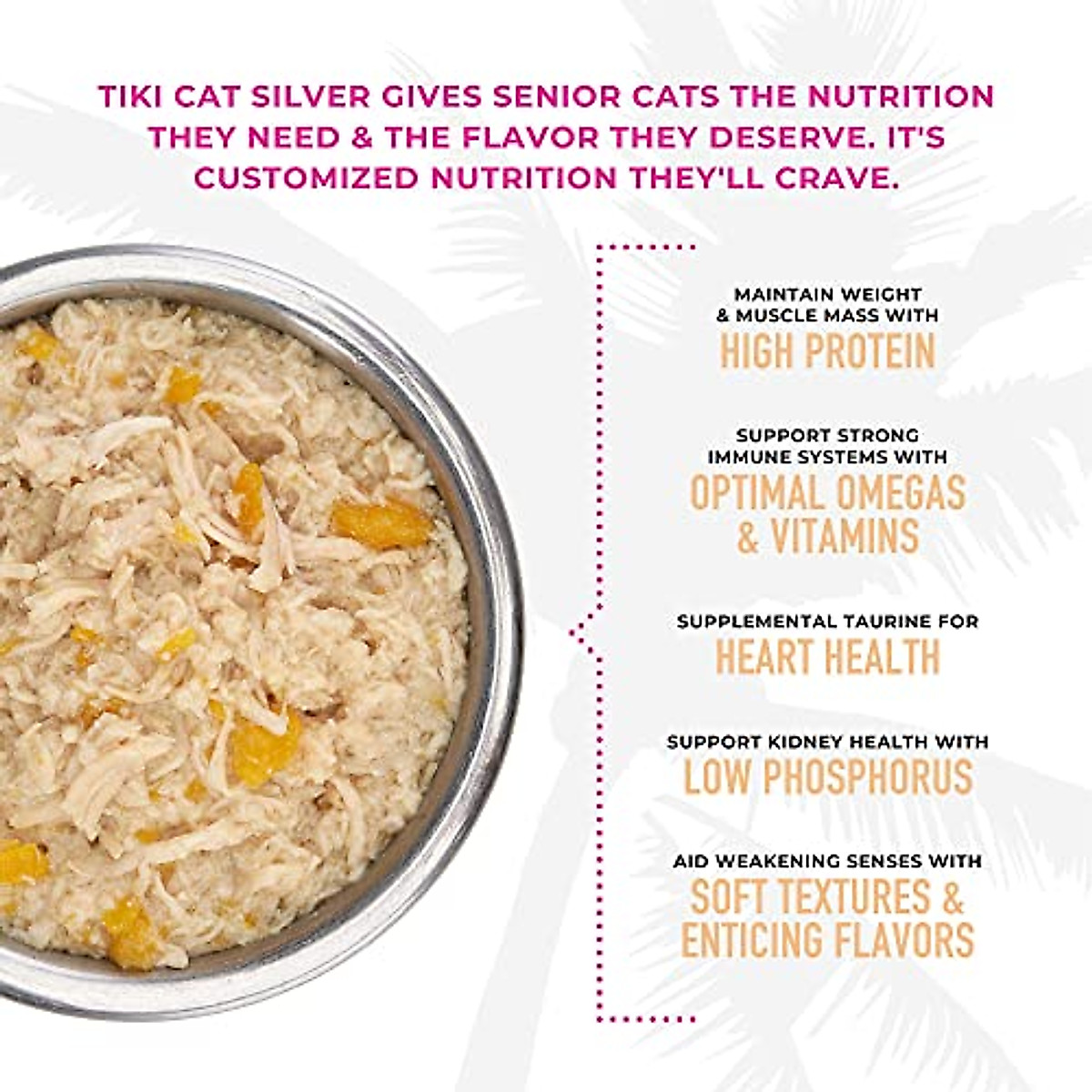 Tiki Cat Silver Wet Cat Food for Seniors, Chicken, 2.4 oz. Cans (6 Count)