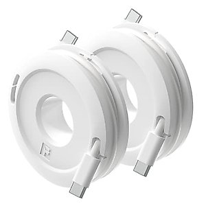 Fuse Side Winder Mini and Max Headphone, Earbud and Charging Cable Winder and Organizer Perfect for Wrapping Earbuds and Cords for Travel and Organization (Max (2-Pack), White)
