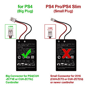 Duotipa Battery lip1522 Compatible with Sony PS4 4 Controller with Repair Tool Kit (Big Plug)