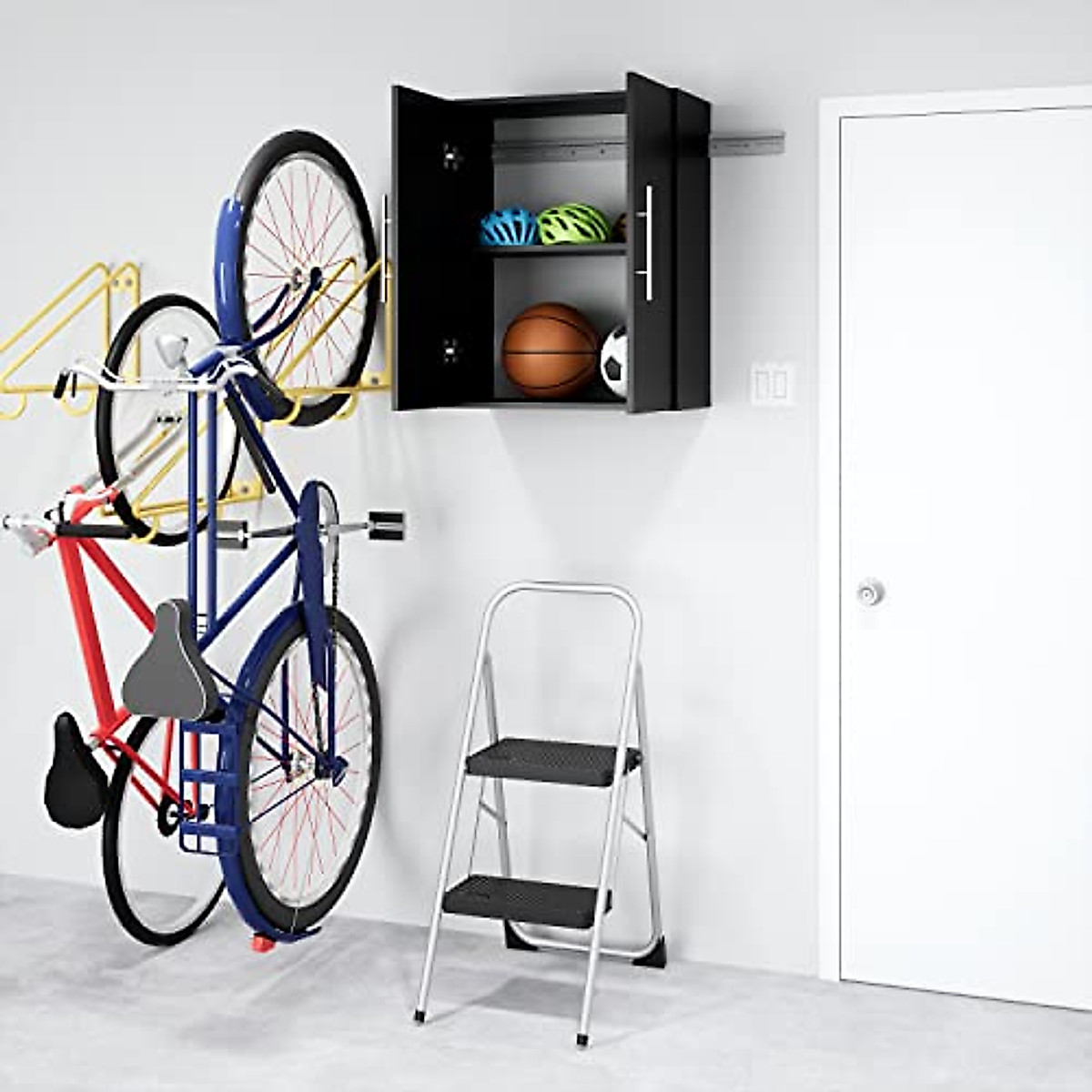 HangUps Upper Storage Cabinet, 24", Black