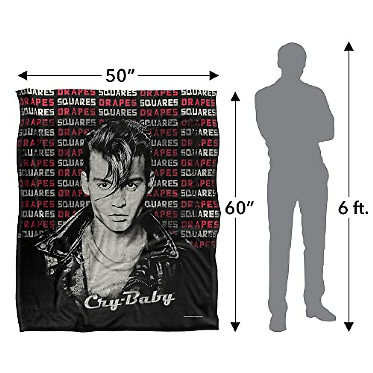Cry Baby Drapes and Squares Officially Licensed Silky Touch Super Soft Throw Blanket 50" x 60"