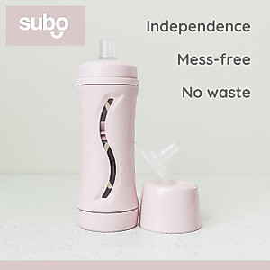 Subo Baby Food Bottle Starter Set | No Mess Baby Toddler Self Feeder | Squeeze Free Design for Purees, Smoothies, Yogurt, Oatmeal, or Thickened Liquids | Reusable Silicone Washable Cup (Musk)