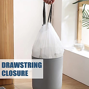 Small Trash Bags 4 Gallon - Drawstring 4 Gallon Trash Bag, Individual Unscented Small Garbage Bags, White 4 Gal Small Trash Can Liners Bathroom Trash Bags, 57 Count