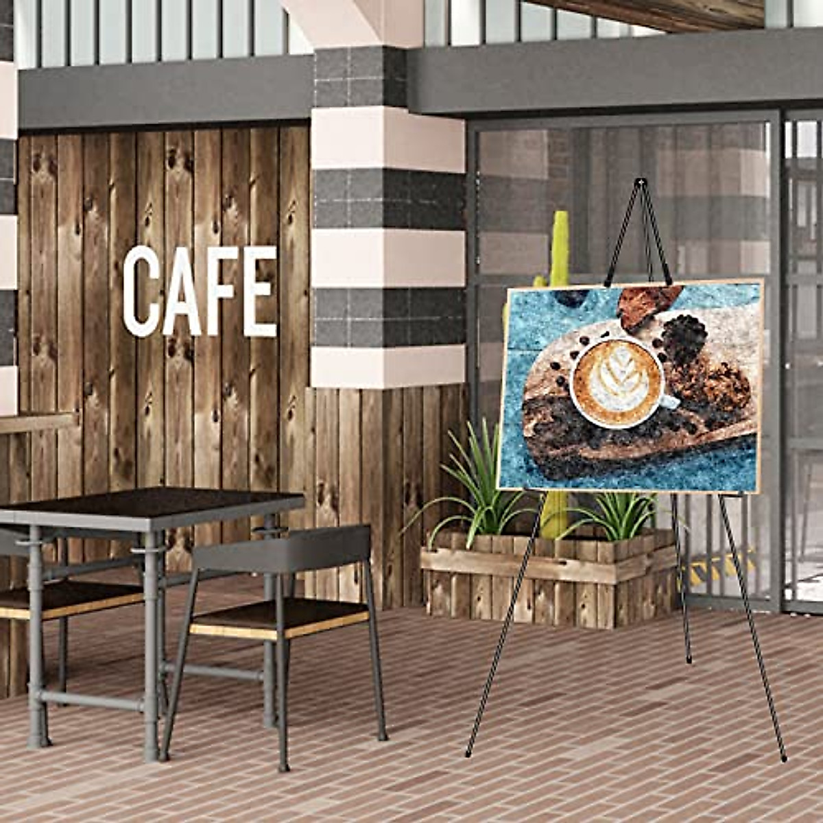 Display Easel Stand for Wedding Sign, 63" Folding Art Easel with Carry Bag, Portable Tripod for Painting, Posters, Signs, Artwork & Trade Exhibitions, Black (1 Pack)