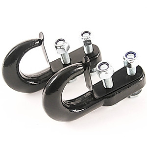 Red Hound Auto 2 Universal Recovery Tow Hooks Compatible with Jeep Ford Dodge Chevrolet GMC Toyota Pickup Truck