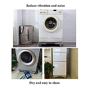 YULEMY Mini Dorm Fridge Stand Washing Machine Base Universal Mobile Base with 4 Strong Feet Multi-Functional Adjustable Pedestal for Dryer, Washer and Refrigerator (Grey)
