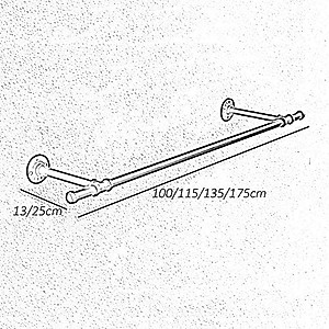 PIBM Stylish Simplicity Shelf Wall Mounted Floating Rack Shelves Retro Clothing Display Clothing Rack Shop Bearing Strong,2 Colours,6 Sizes, Redbrown , 115x13CM