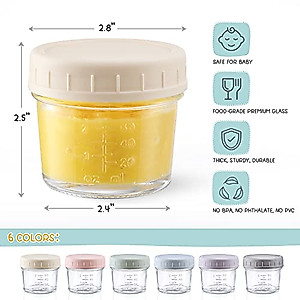 VITEVER 24-Pack Glass Baby Food Storage Containers - 4 oz Baby Food Storage Jars With Lids, Baby Food Maker, Microwave, Dishwasher & Freezer Safe
