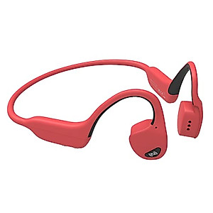 Open Ear Wireless Sport Bluetooth Headphones with Mic, Headset Earphone, Long Battery and Ultra-Lightweight (RED)