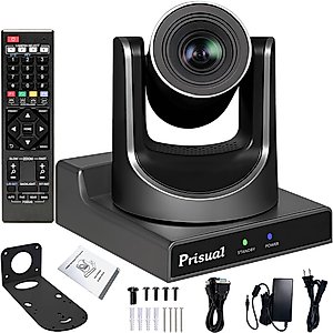 Prisual NDI HX3 PTZ Camera 30x Full HD Live Streaming Auto Tracking Camera with HDMI/3G-SDI/USB and NDI HX3 60P Outputs (NDI HX3 & Full NDI Optional)