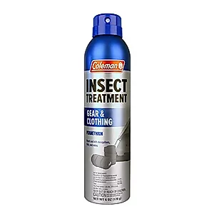 Coleman Insect Treatment Spray - Permethrin Insect Repellent Spray for Gear and Clothing, Protection Against Ticks, Mosquitoes, and Mites, Ideal for Camping, Hiking, and Outdoor Activities, 6oz