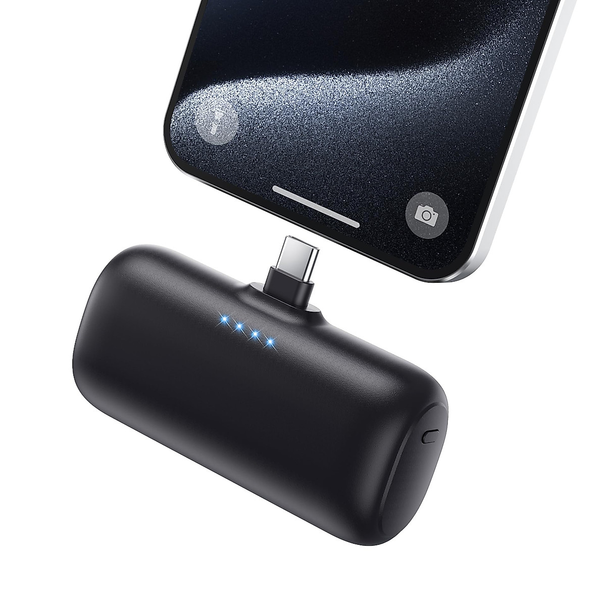 Mini Portable Charger USB-C Power Bank, 5200mAh Portable Phone Charger, Compact Plug in Battery Pack Compatible with iPhone 15/15Plus/15Pro/15Pro Max Samsung S23/S22 Moto iPad Pro Android Phone etc