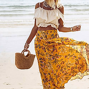 YXILEE Summer Beach bag,Handmade Large Straw Tote Bag Womens Handbag