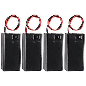 DIANN 4pcs 9V Battery Holder with ON/Off Switch 9V Battery Case with Switch 9V Battery Case Holder with Cover Storage Case Holder