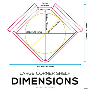 6.5" Corner Shelf Mount for Speakers, Cameras, Baby Monitors, Plants, Books Electronics, Collectibles & More, Adhesive & Screw in Floating Shelves (White) by Brainwavz
