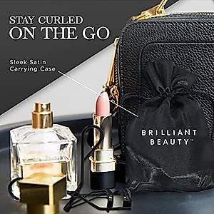 Brilliant Beauty Eyelash Curler with Satin Bag & Refill Pads - Award Winning Eye Lash Curlers for Dramatically Curled Eyelashes & Lash Lift in Seconds (Jet Black)