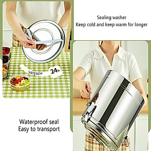 ORPAGU Stainless Steel Insulated Barrel，Insulated Milk Tea Bucket Insulation and Cold Tea Water Milk Soup Coffee Stainless Steel Beverage Dispenser LYWY (Color : Silver, Size : 60L)