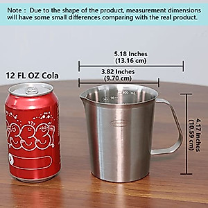 Measuring Cup, [Upgraded, 3 Measurement Scales, Including Cup Scale, ML Scale, Ounce Scale], Newness Stainless Steel Measuring Cup with Marking with Handle, 16 Ounces (0.5 Liter, 2 Cup)