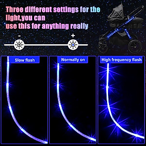4 Sets Stroller Lights for Night, LED Lights for Baby Strollers, Walking Light for Strollers Battery Powered Safety Strip Light for Scooter, Bikes, Baby Strollers Accessories, Blue