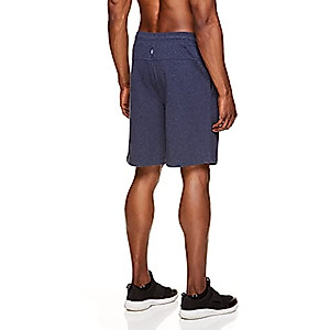 Gaiam Men's French Terry Yoga Shorts - Athletic Gym and Running Sweat Short with Pockets - Savasa Navy Heather, Large