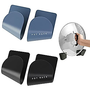 Jebmeray Pot Lid Holder, Wall Mount Pot Lid Organizer, Adjustable Wall Mount Pot Lid Rack, Pan Organizer for Kitchen,Save More Space and Freely Adjustable Size(4PCS)