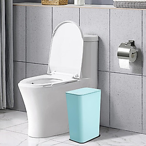 SHPMXUPW 3 Pack Bathroom Small Trash Can with Lid,10L / 2.6 Gallon Slim Garbage Bin Wastebasket with Pop-Up Lid for Bedroom, Office, Kitchen, Craft Room, Fits Under Desk/Cabinet/Sink