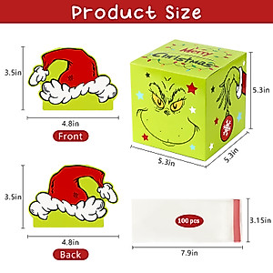 DAZONGE Christmas Gifts for Party, Christmas Money Holders for Cash with 100 pcs Transparent Bags, Merry Christmas Party Favor, Christmas Money Pull Pouch for Kids Adults