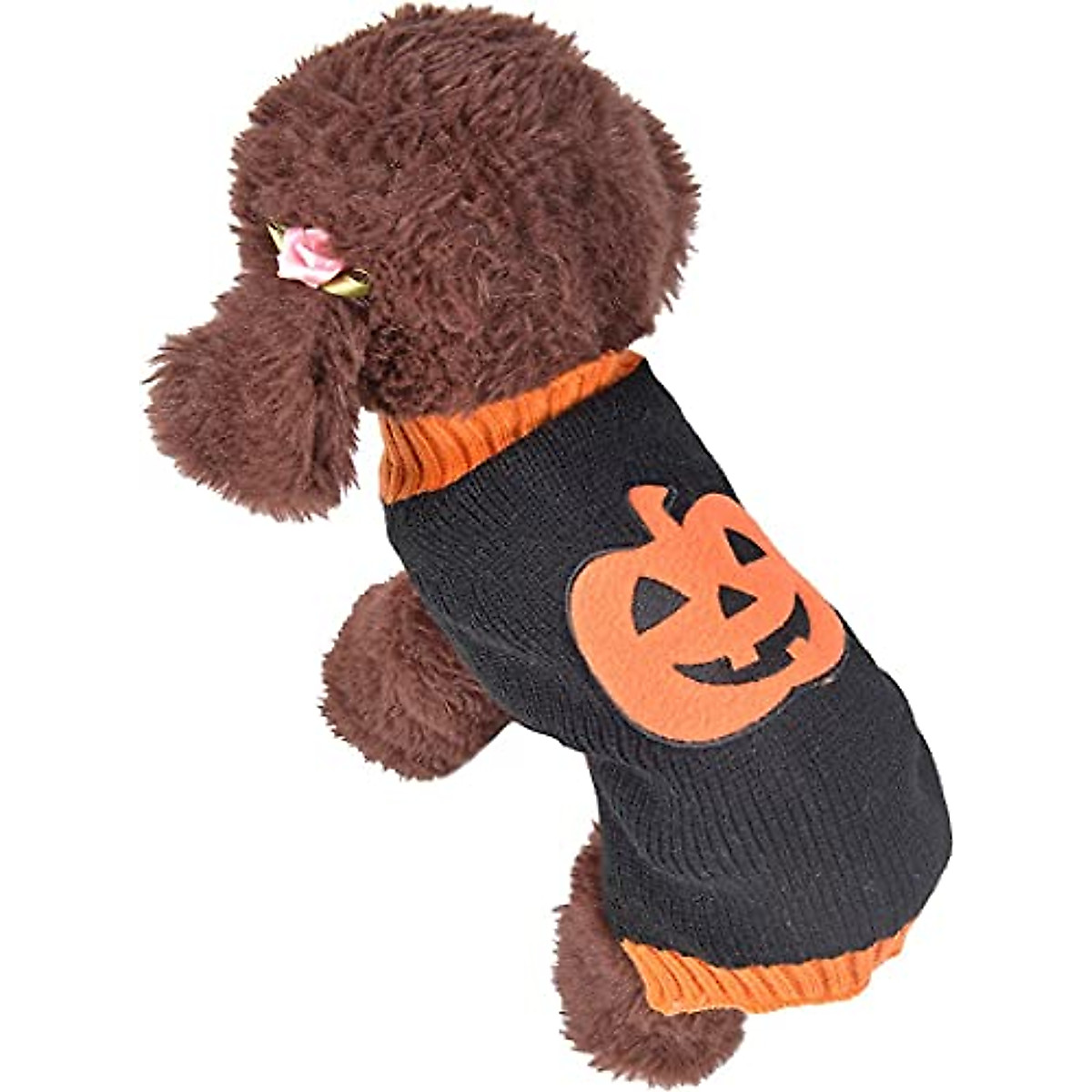 ChezAbbey Pet Halloween Costume Horror Pumpkin Clothes Pet Appral Autumn Winter Suit Warm Demon Pet Sweater for Cats Kitten Puppy Small Dogs