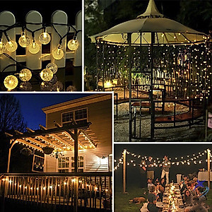 ALOVECO Solar String Lights Outdoor, 25ft 40 LED Crystal Ball Waterproof String Lights Solar Powered Fairy Lighting for Garden Home Landscape Holiday Decoration