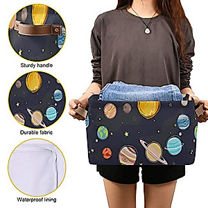 Storage Basket Cube Solar System Planet Large Collapsible Toys Storage Box Bin Laundry Organizer for Closet Shelf Nursery Kids Bedroom,15x11x9.5 in,1 Pack