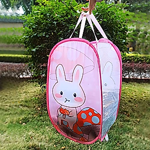 WEI LONG Mesh Popup Hamper-Foldable Lightweight Basket for Washing-Durable Clothing Storage for Kids Room,Students College Dorm,Home,Travel & Camping-Pop-up Clothes Hamper (Khaki Cat Paw)