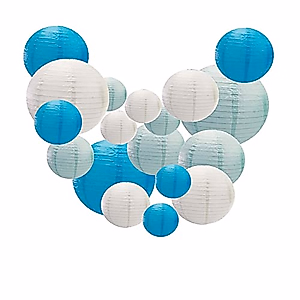 Lantern 18 Packs 4"-12" White Blue Light Blue Chinese Paper Lantern Lanterne Chinoise Lampion Wedding Lanterne Papier for Mariage Party