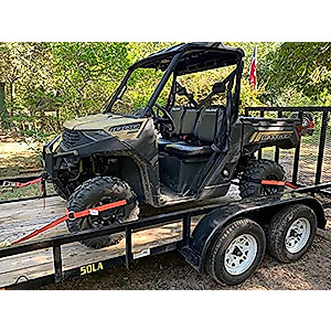 RYTASH Car Tie Down Straps for Trailers - Tire Straps with Chain Anchors - 4 Pack -Heavy Duty Ratchet Straps - Industrial Grade - 2" x 96" - Compatible with Car, Trucks, SUV, UTV, ATV - 3300 LB Load